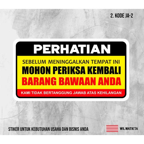 Jual Sticker Sign Jaga Barang Bawaan - ja-2 - Jakarta Selatan - Twenty ...