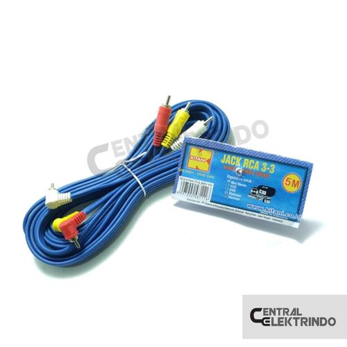 Jual Kabel RCA 3 Ke 3 Panjang 5m Merk KITANI | Cable RCA Male 3-3 ...
