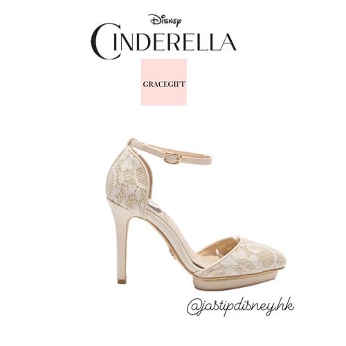 Jual Disney Cinderella lace ankle strap heel /Sepatu wedding cream ...