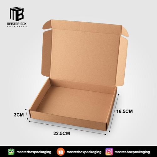 Jual Box / Kardus Packaging ukuran 22.5 x 16.5 x 3 cm Die cut kraft ...