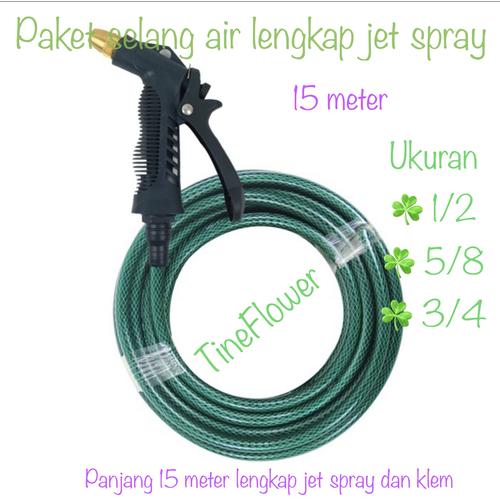 Jual SELANG AIR ANTI LUMUT PAKET 15 METER LENGKAP JET SPRAY DAN KLEM ...