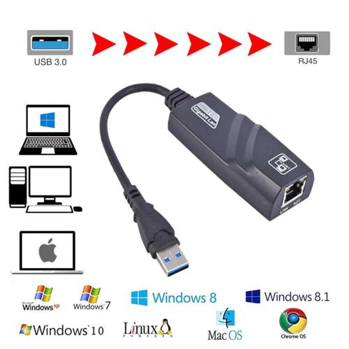 Jual USB 3.0 to Ethernet Adapter 10/100/1000Mbps USB Gigabit LAN ...