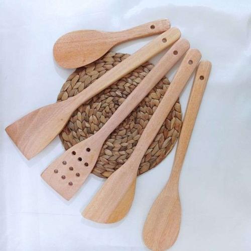 Jual Alat Masak Dapur 5 Pcs Sutil Sendok Spatula Sodet Kayu Mahoni set ...