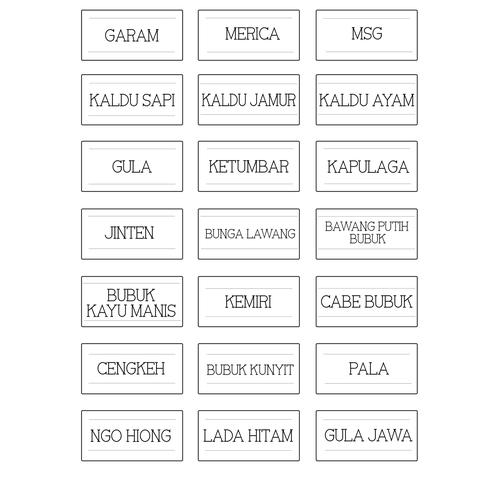 Jual (ISI 21 PCS) STICKER LABEL BUMBU AESTHETIC READY / LABEL BUMBU ...