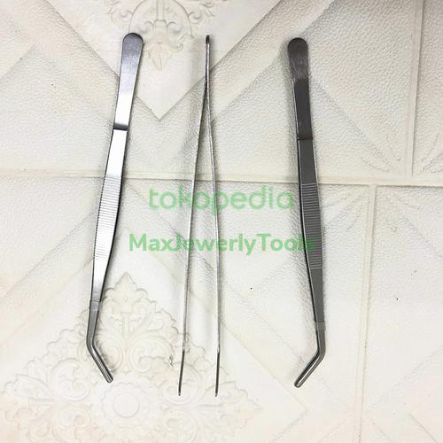 Jual PINSET BENGKOK UKURAN 25 CM / CUPIT BENGKOK STAINLESS STEEL 25 CM ...