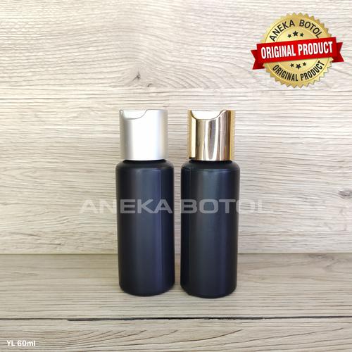 Jual BOTOL YL 60 ML HITAM TUTUP PRESTOP KILAP SHINY / BOTOL HDPE KOSONG ...