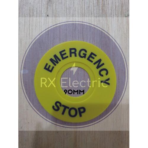 Jual Name Plate Emergency Stop 22/25MM / Emergency Plate D90MM ...