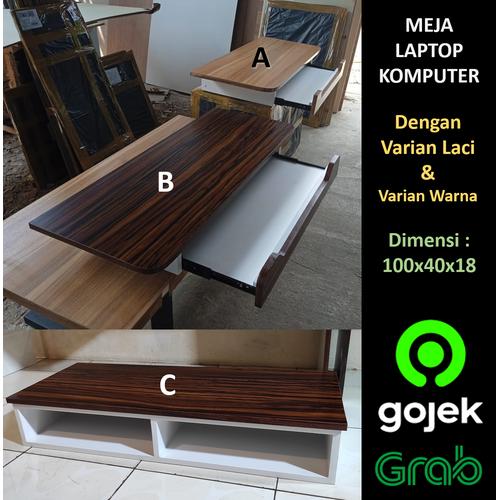Jual Meja Belajar Meja Laptop Meja Komputer - Laci Keyboard, Putih Kayu ...