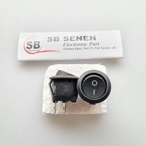 Jual Switch Bulat - Saklar Kecil Rocker Switch On Off Hitam 2Pin ...