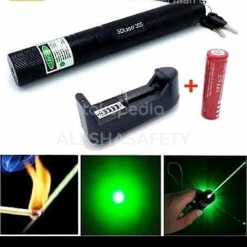 Jual Green Laser Pointer 1 Mata Lampu Senter Hijau LED Recharge JD303 ...