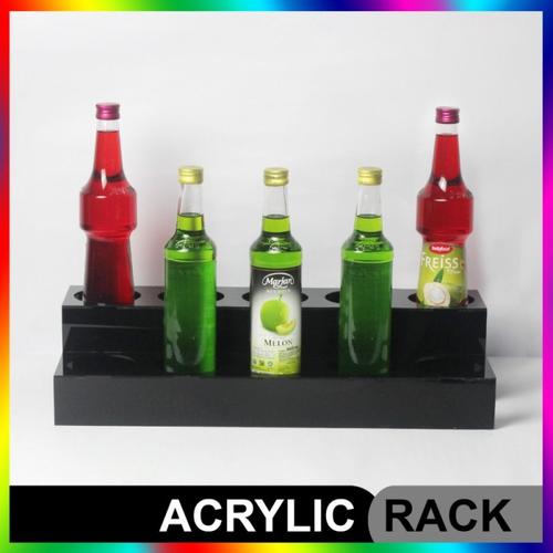 Jual Rak Display Botol Akrilik Display Botol Sirup Isi 10 - Hitam - Kab ...