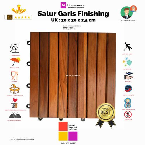 Jual Decking tile lantai kayu jati bongkar pasang 30x30 cm Kayu - salur ...
