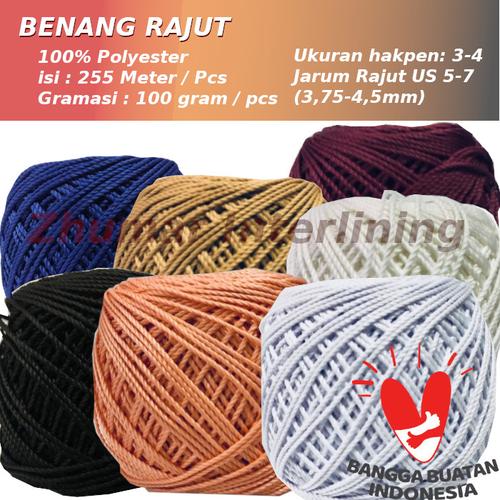 Jual Benang Rajut Polyester Kilap Glossy Lembut - Putih - Jakarta Pusat ...