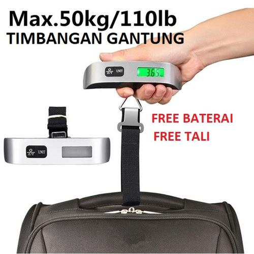 Jual Timbangan Gantung Digital 50kg Koper / Bagasi / Tas Portable Scale ...