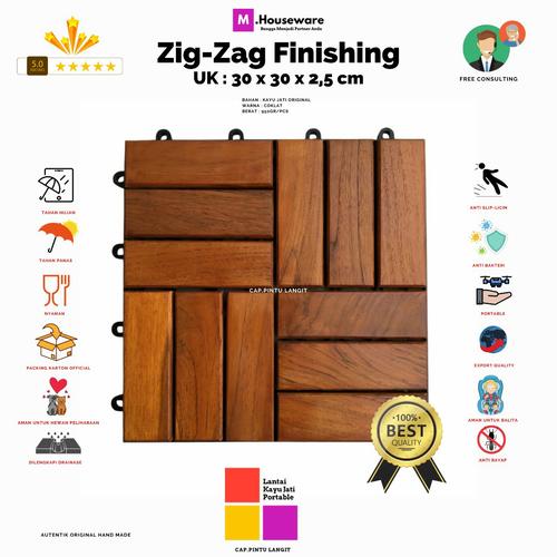 Jual Decking tile lantai kayu jati bongkar pasang 30x30 cm Kayu ...