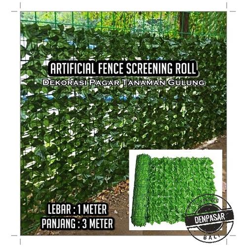 Jual Pagar Daun Gulung Artificial / Dekorasi Penutup Pagar Tanaman Daun ...