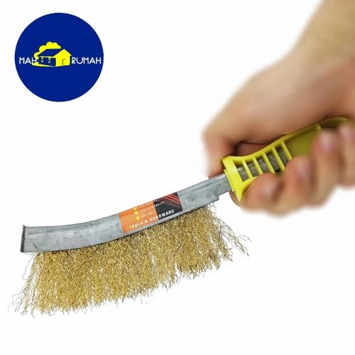 Jual Sikat Kawat BAJA Besi Kuning GOLOK Keriting Gagang PVC Plastik ...