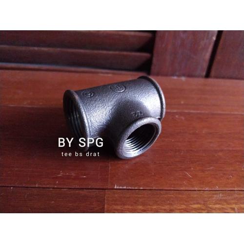 Jual Tee BS Drat 2 x 3/4" inch Tee Reducer Sambungan Pipa Besi Black ...
