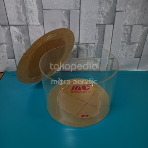 Jual akrilik tabung D26 T15 display kue - bening, toples D26xT15 - Kab ...