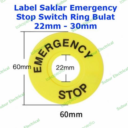 Jual name plate label emergency stop 22mm - Jakarta Barat - Subur ...