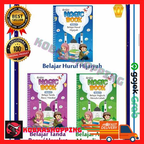 Jual 3pcs Buku Ajaib Belajar Menulis Huruf Angka Hijaiyah/Arabic Magic ...