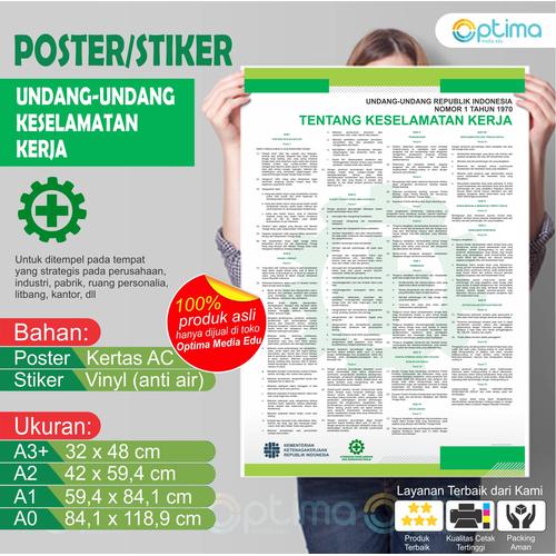 Jual POSTER / STIKER UNDANG-UNDANG KESELAMATAN KERJA untuk panduan ...