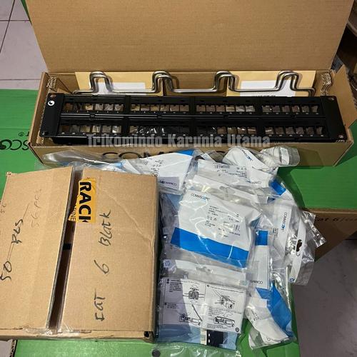Jual AMP Commscope Patch panel 48port cat6 + modular hitam DIJAMIN 100% ...