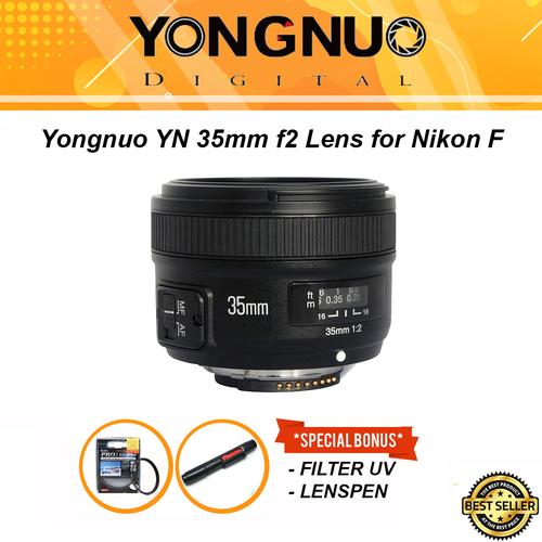 Promo LENSA YONGNUO 35MM F2 NIKON - LENSA FIX YN 35MM F2N - PAKET BONUS ...
