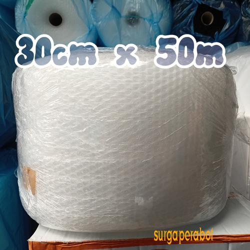 Jual BUBBLE WRAP BENING 30CM X 50M BABLE MURAH PUTIH BUBLE PLASTIK ROLL ...