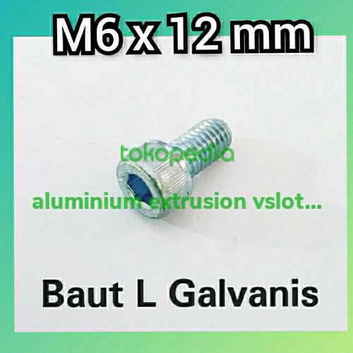 Jual Baut/Bolt L Galvanis M6 x12 mm Plus Ring Plate Ring Per - Kab ...