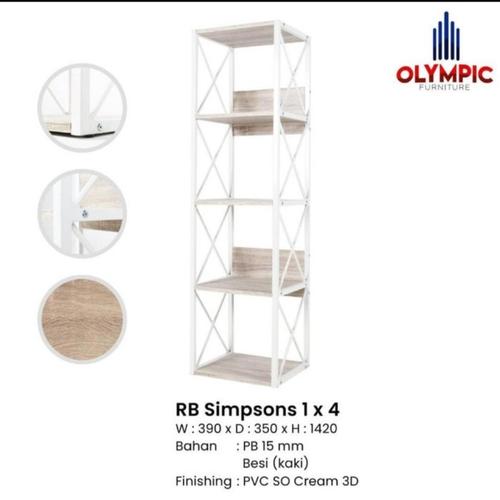 Jual Rak Buku Rak Serbaguna Multifungsi RB Simpson 1x4 Olympic Motif ...