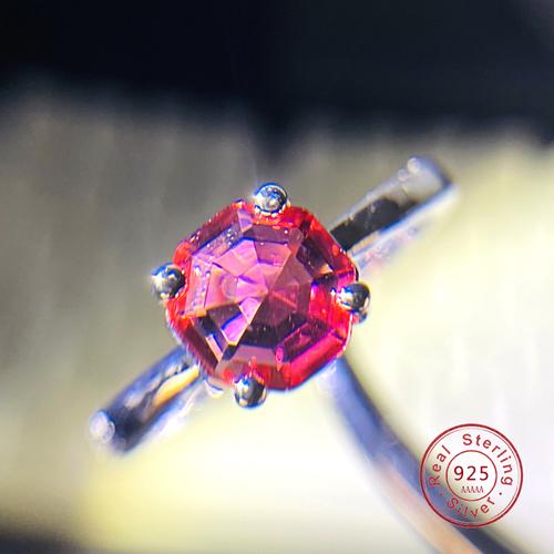 Jual Cincin Luxury 100% Perak 925 Sterling Round Created Red Ruby - 7 ...