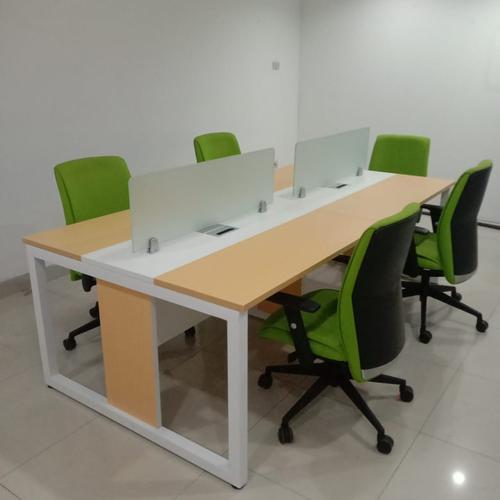 Promo Meja uno partisi kantor workstation staf 4 orang seater kaca ...