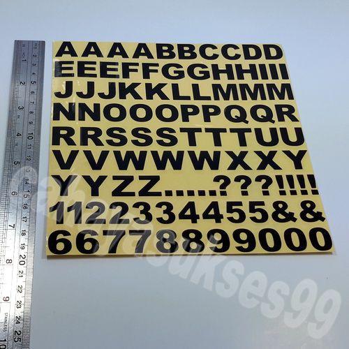 Jual Stiker Huruf Abjad Alphabet Font ARIAL 1,8cm Hitam Sticker Label ...