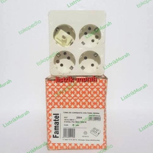 Jual Famatel Stop Kontak Stopkontak Arde 4Lb 4Lubang Segi Kotak Persegi ...