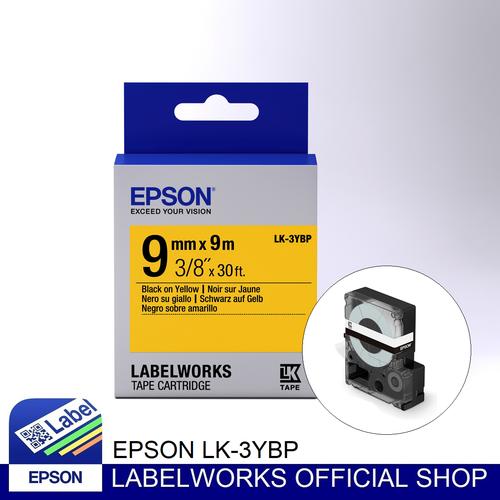 Jual Epson label 9mm black on yellow 9m labelworks tape cartridge LK ...