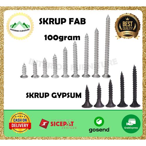 Jual Sekrup FAB sekrup GYPSUM skrup DRYWALL kayu sekrup Triplek 100 ...