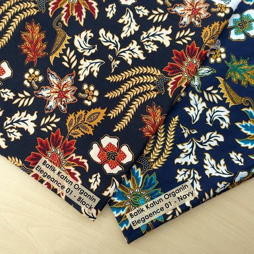 Jual Kain Batik / Kain Batik Katun Elegance 01 (per 0,5 meter) - Navy ...
