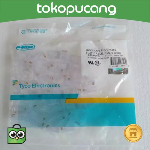 Jual Konektor RJ45 AMP Conector RJ 45 AMP Per Pack Isi 50pcs Konektor ...