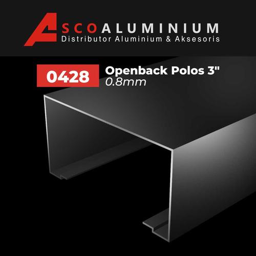 Jual Alumunium Open Back Polos 3 Inch prifile 0428 Alexindo - Putih ...