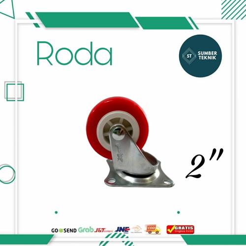 Jual Roda Troli Karet / Nilon 2 Inch Hidup / Roda Gepeng 2 Inch / Roda ...