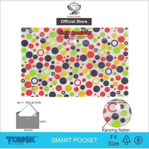 Jual TOMEX Map Plastik Kancing Motif CLAIR COULEUR A / Smart Pocket F4 ...
