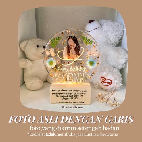Jual PAJANGAN/BINGKAI FOTO LED FLOWER CUSTOM KADO ULTAH/WISUDA/WEDDING ...