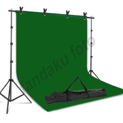 Jual Paket Studio stand tiang background klip kain background - Hijau ...
