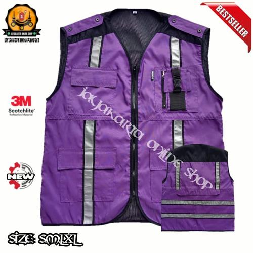 Jual ROMPI SAFETY VEST 3M SCOTLITE UNGU HITAM TASLAN WATER PROOF ...