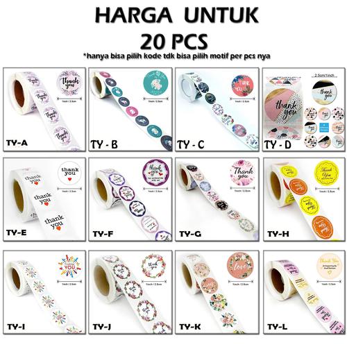 Jual METH 20 PCS THANK YOU COOKIES STICKER LABEL KEMASAN KUE PAPER TAG ...