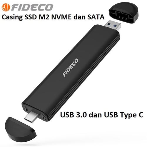 Jual Casing SSD M2 NVME SATA USB3.0 USB Type C High Speed FIDECO ...