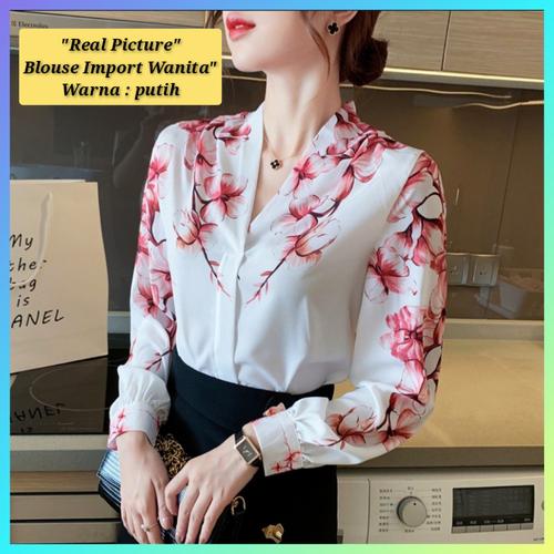 Jual blouse wanita import baju atasan natal korea pesta dessy blus ...