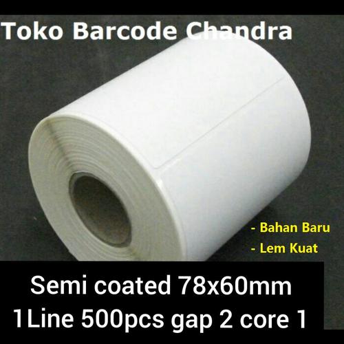 Jual Semi Coated 78x60mm 1Line 500pcs Gap 2mm Core 1 Inchi / Label ...