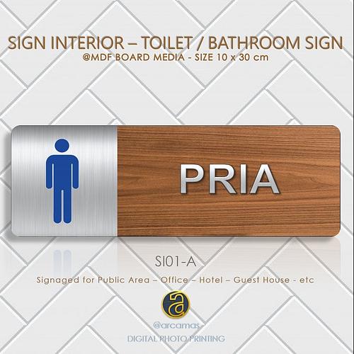 Jual Papan Rambu Petunjuk TOILET SIGN KAYU Gambar Tanda WC Restroom ...